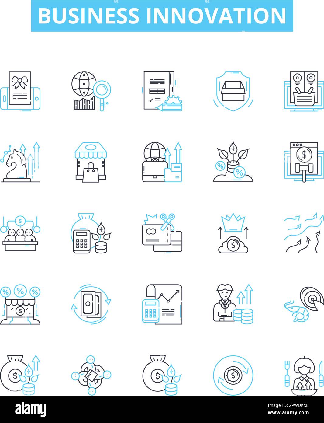 Business innovation vector line icons set. Entrepreneurship, Creativity ...