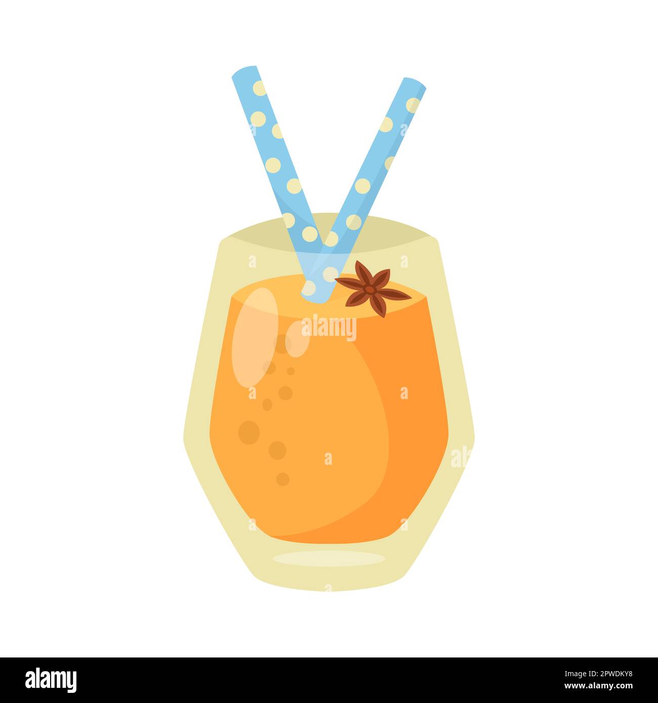 Pumpkin spice flavored drink in glass cup cartoon illustration Stock ...