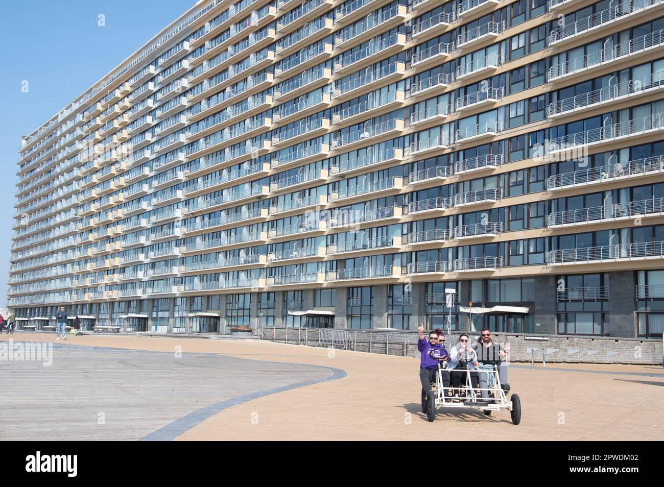 Vacation high rise condominiums on the beach in Ostend, Belgium Stock ...