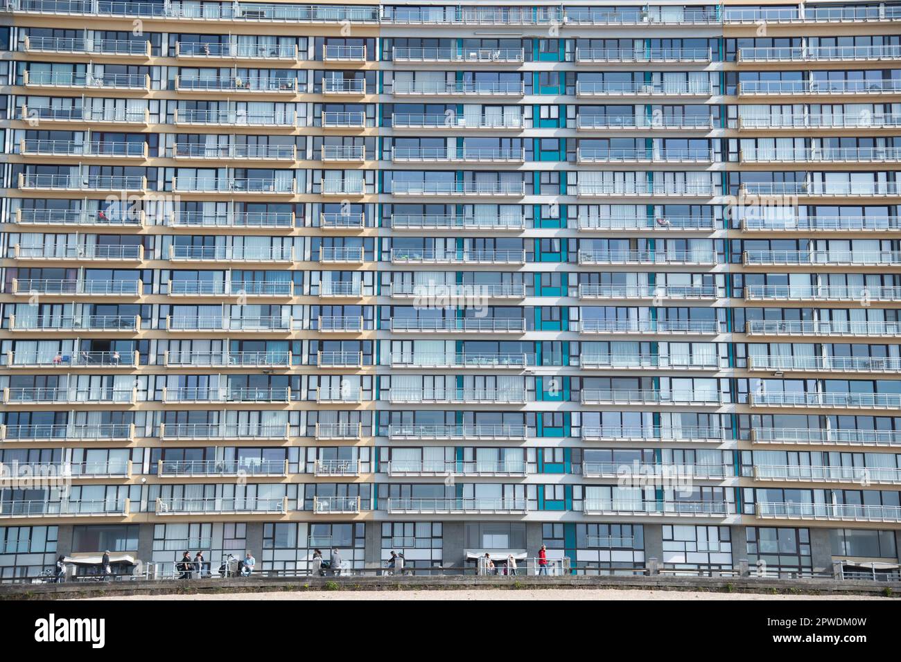 Vacation high rise condominiums on the beach in Ostend, Belgium Stock ...