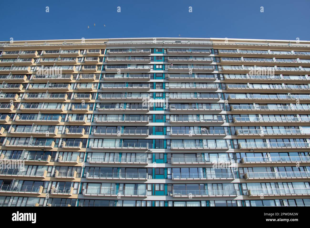 Vacation high rise condominiums on the beach in Ostend, Belgium Stock ...