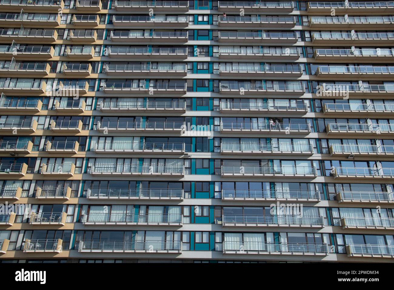 Vacation high rise condominiums on the beach in Ostend, Belgium Stock ...