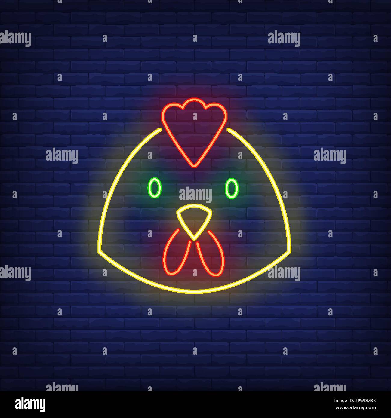 Hen face neon sign Stock Vector Image & Art - Alamy