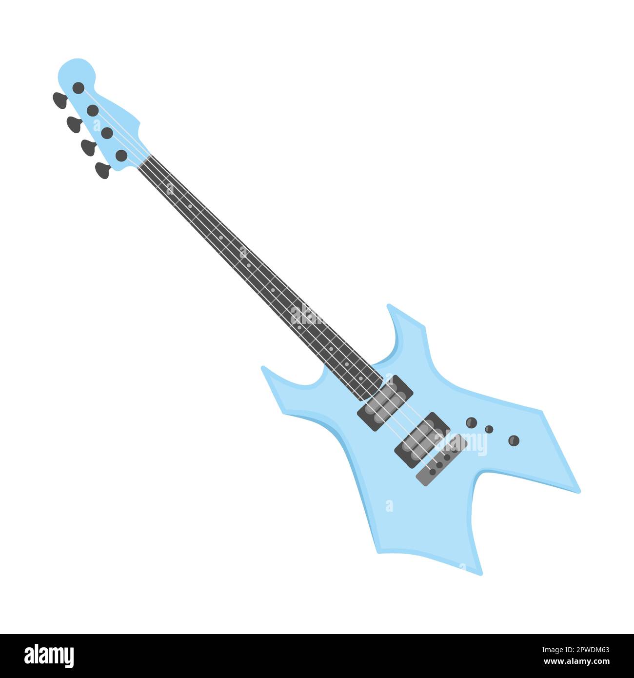 angular ribbed sharp electric guitar cartoon vector illustration ...