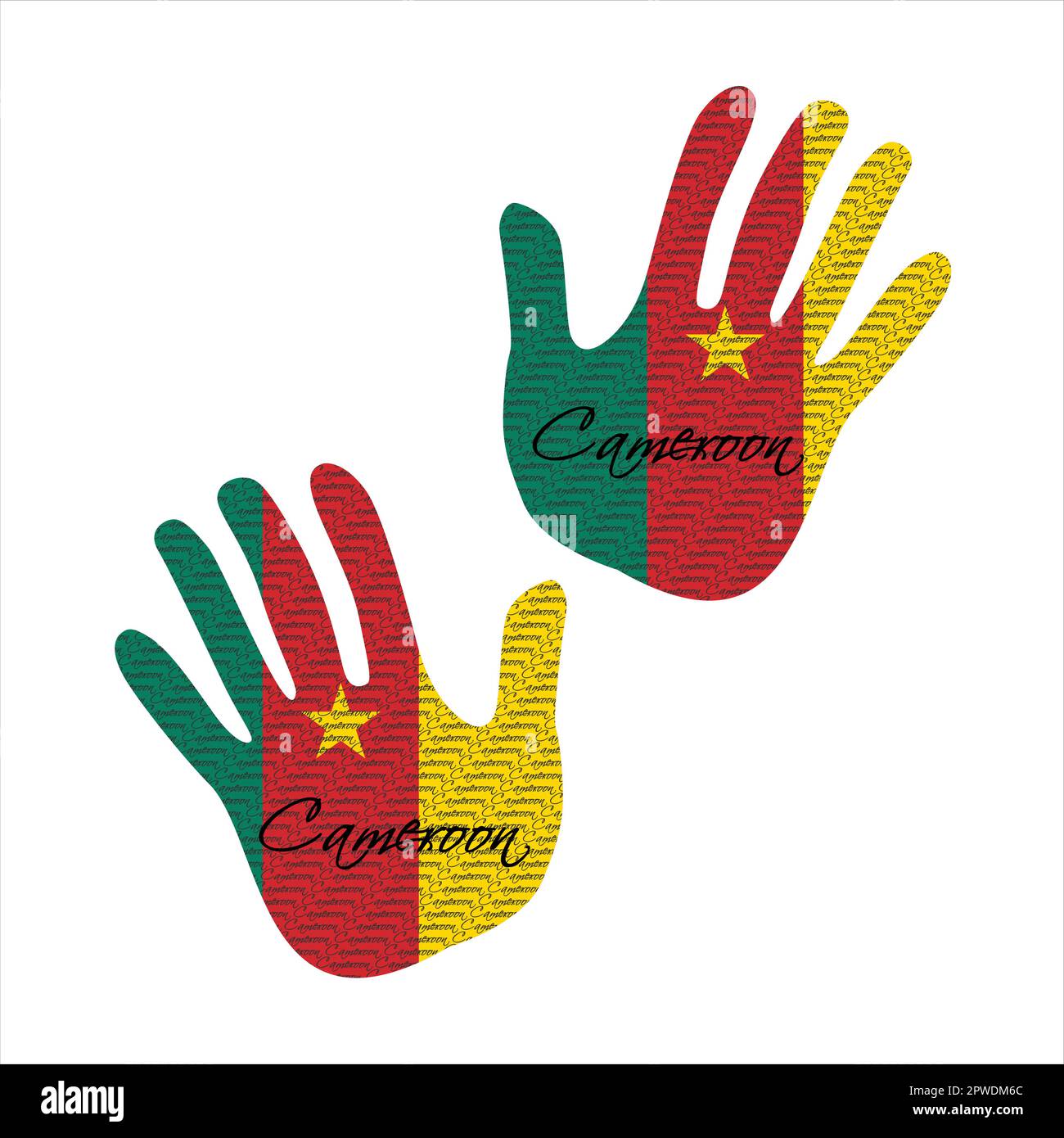 Hand drawn vector illustration with cameroon flag pattern great for ...