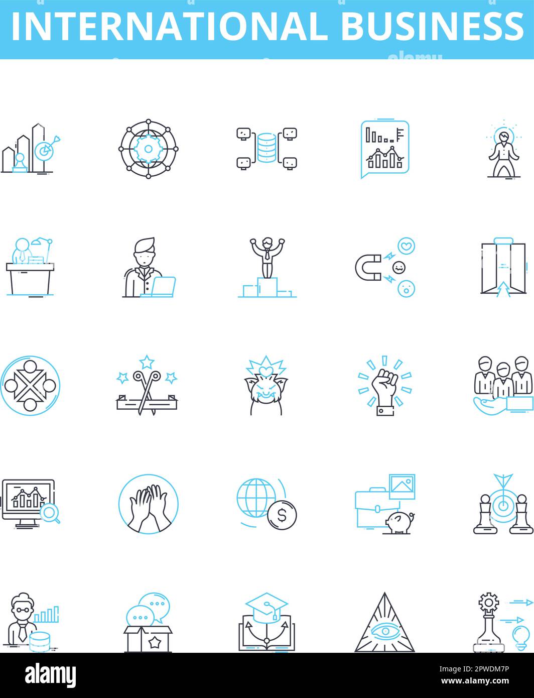 International business vector line icons set. Global, Trade, Export ... International business vector line icons set. Global, Trade, Export ...