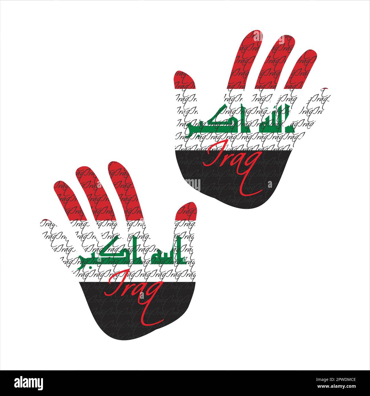 Hand drawn vector illustration with iraq flag pattern great for poster ...