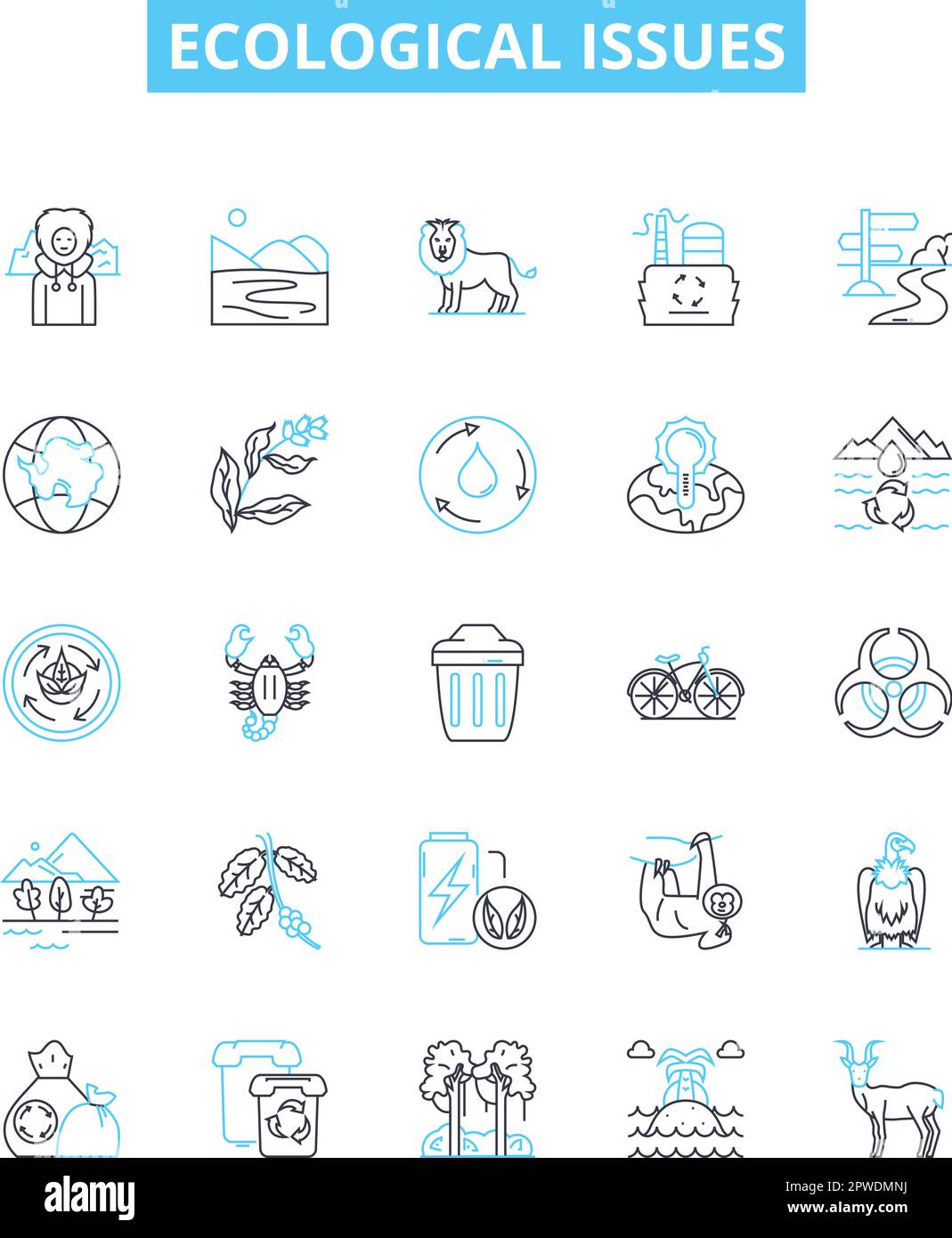 Ecological issues vector line icons set. Ecology, Conservation ...