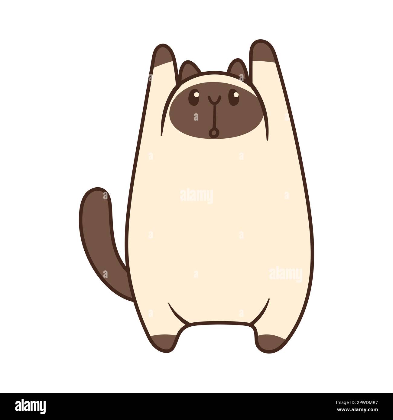 Cat standing on two paws cartoon illustration Stock Vector Image & Art ...