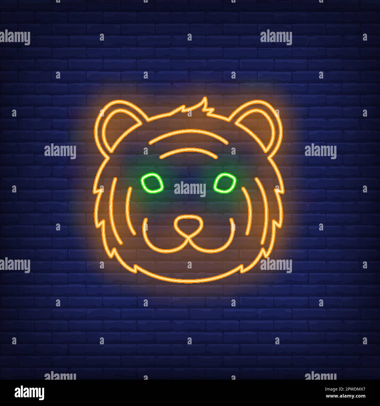 Tiger face neon sign Stock Vector Image & Art - Alamy