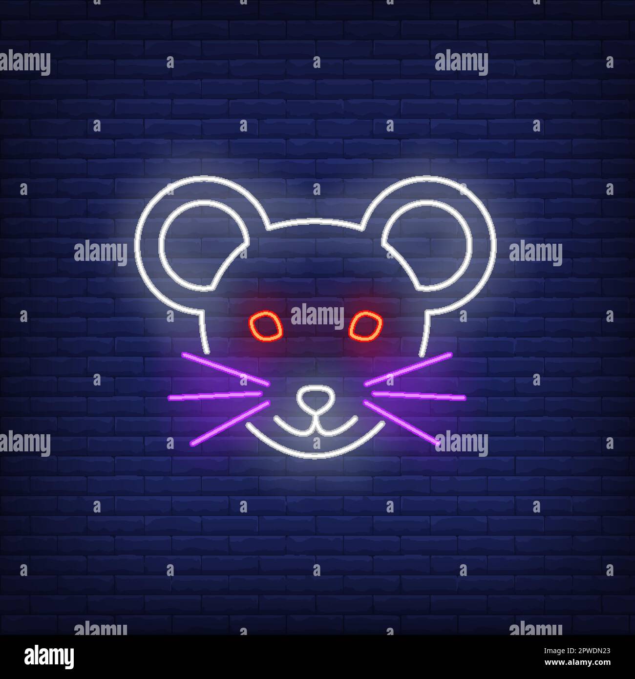 Mouse face neon sign Stock Vector Image & Art - Alamy