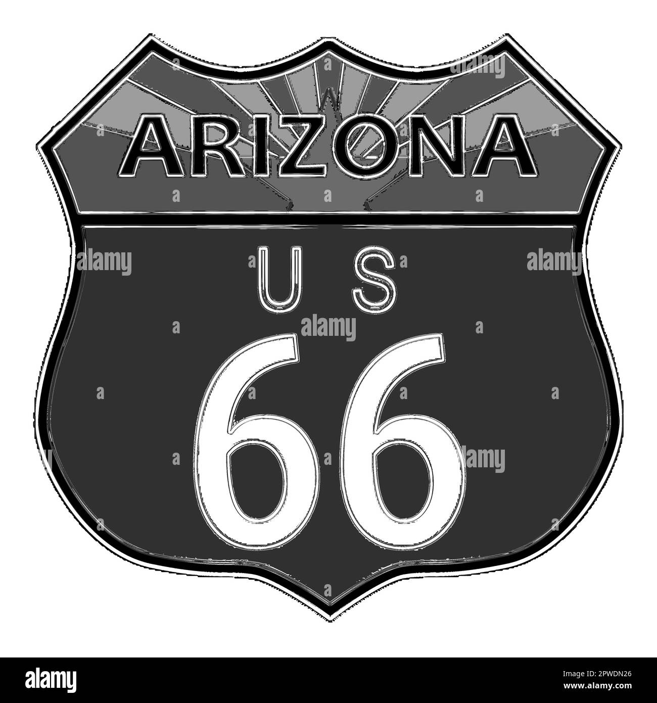 Route 66 traffic sign over a white background as a metal button Stock ...