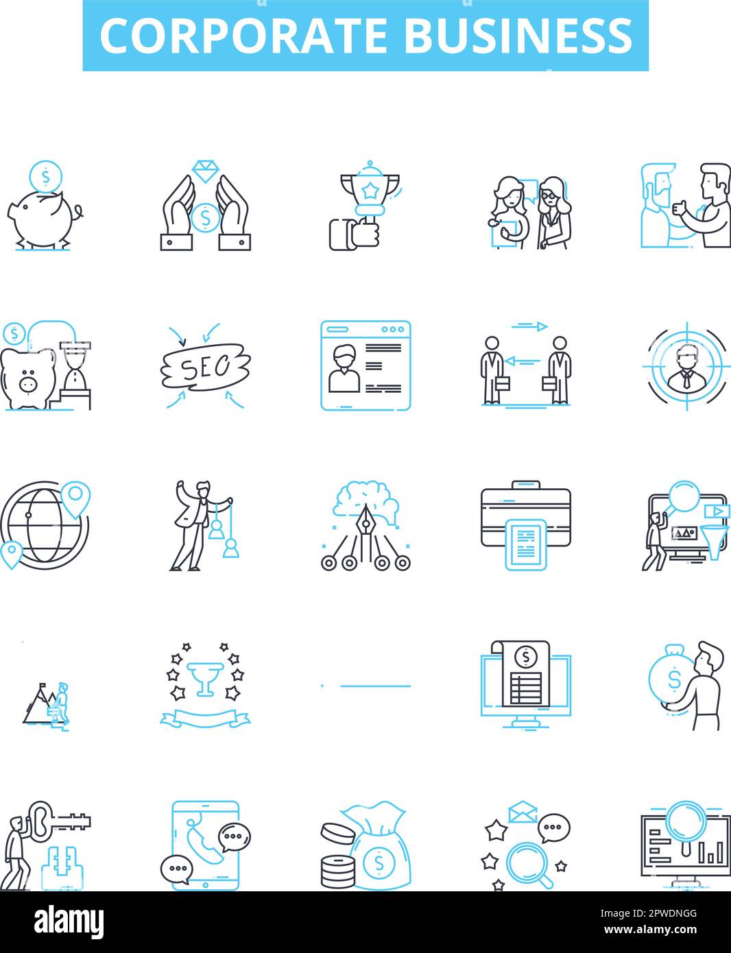Corporate business vector line icons set. Company, Business, Corporate ...