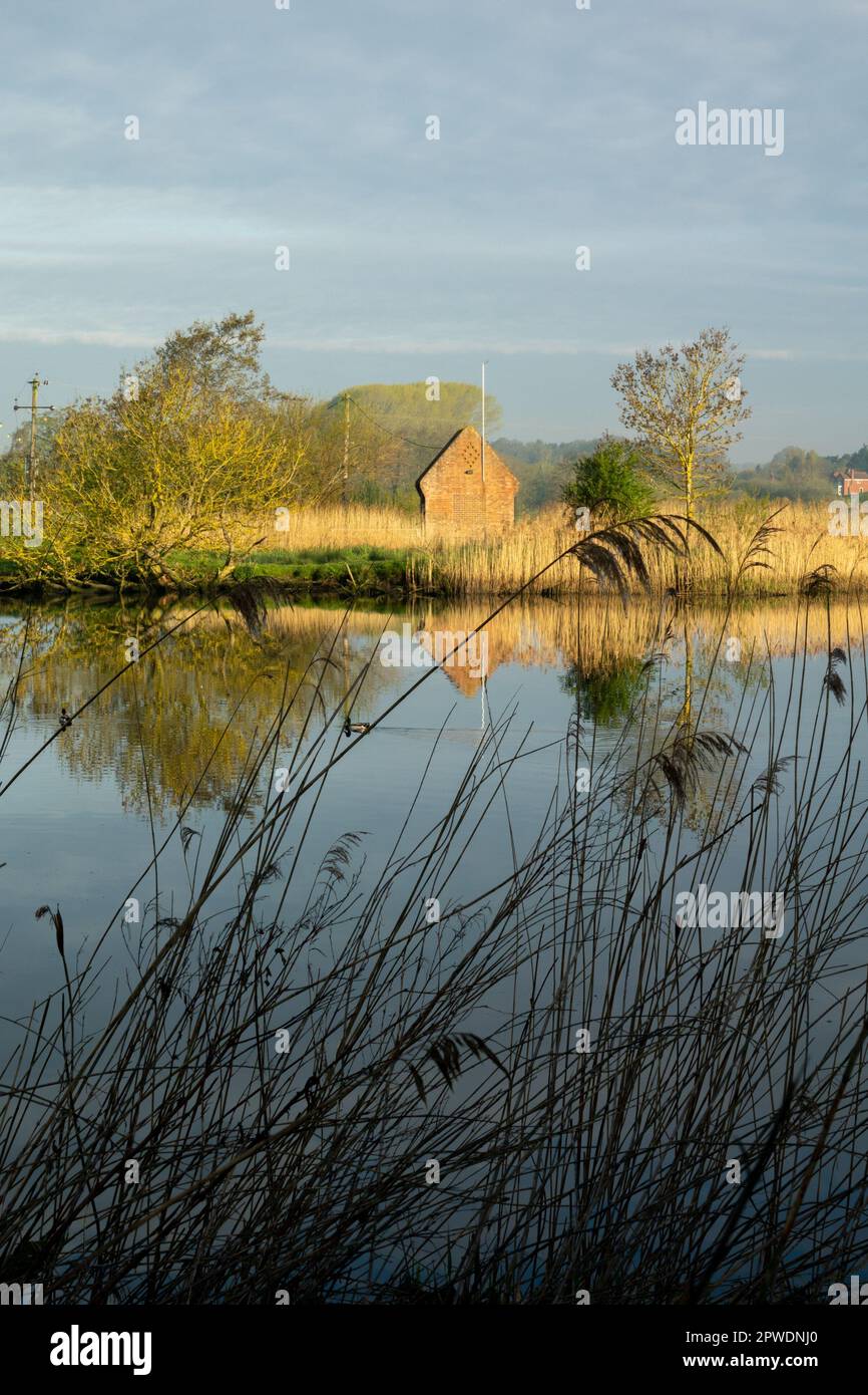 Postwick Marsh, Drianage pump Stock Photo - Alamy