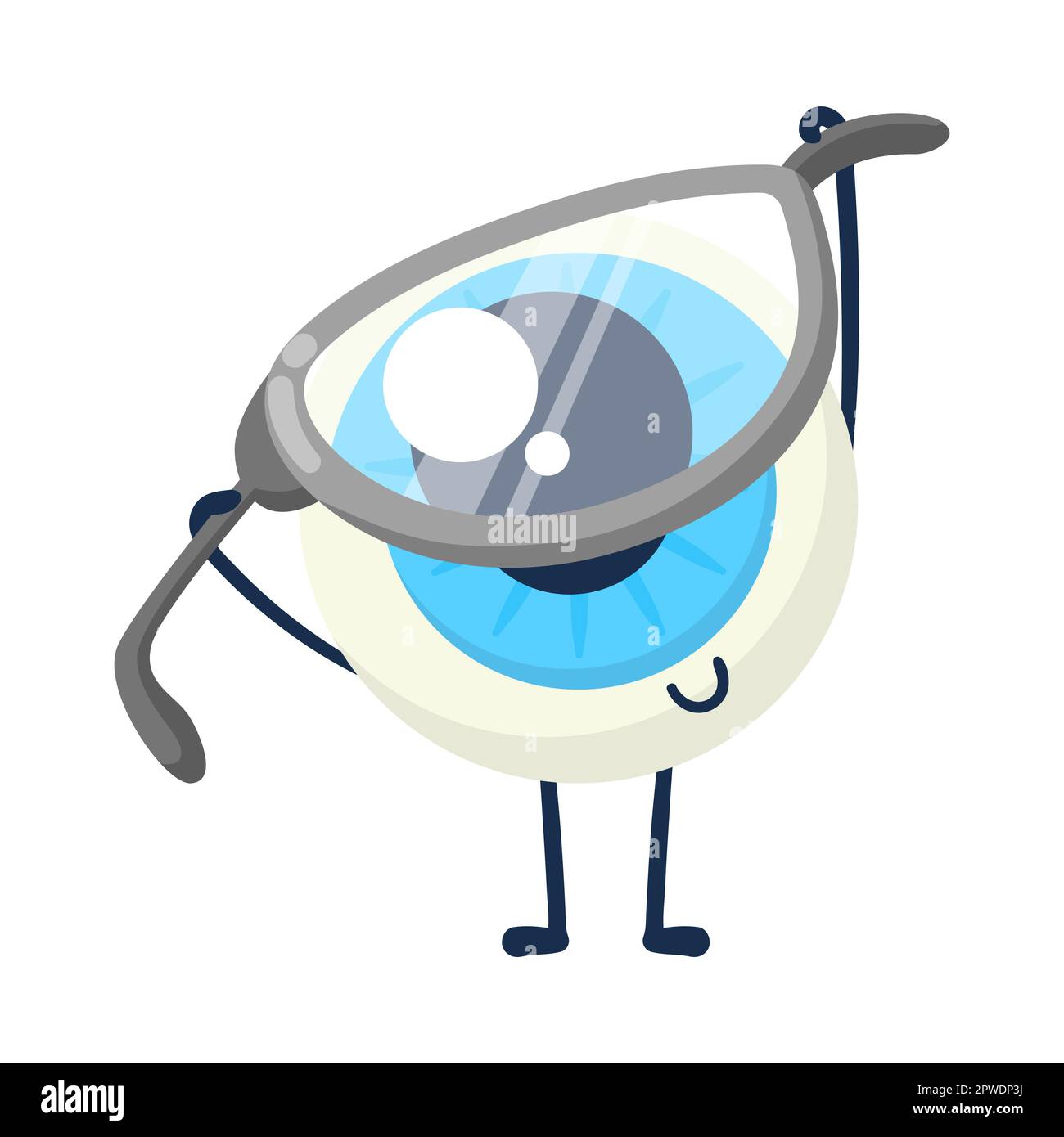 Cute eyeball character wearing eyeglasses cartoon illustration Stock ...