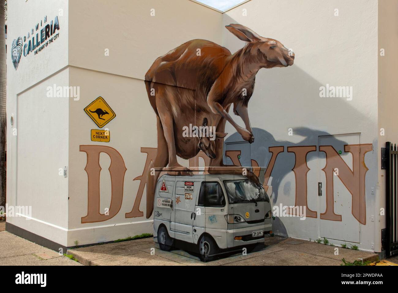 Kangaroo Street Art by Odeith, Darwin, NT, Australia Stock Photo - Alamy