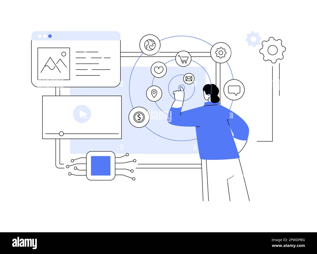 Intelligent interface abstract concept vector illustration Stock Vector ...