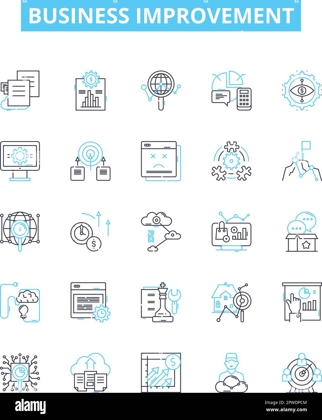 Business improvement vector line icons set. Optimization, Performance ... Business improvement vector line icons set. Optimization, Performance ...