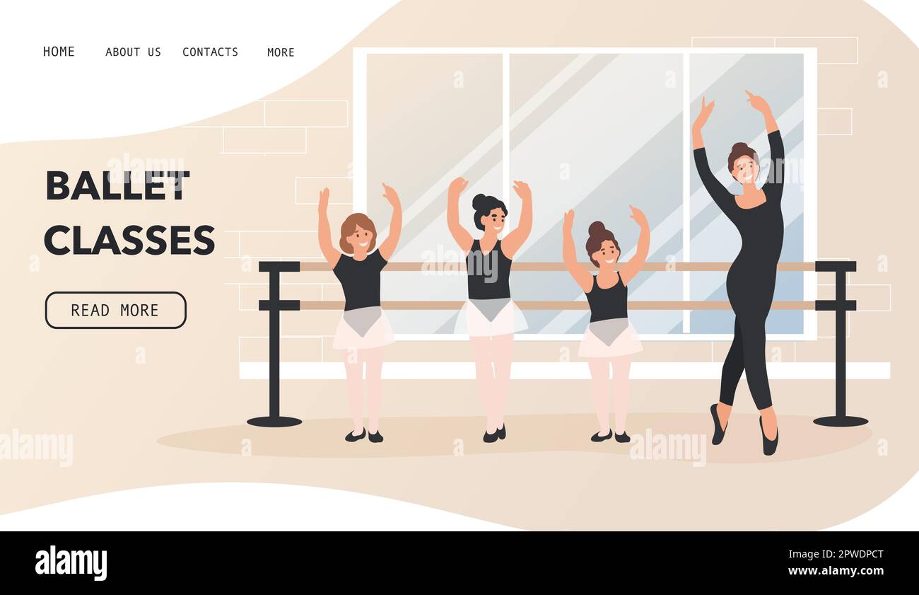 Ballet class cartoon vector concept for banner Stock Vector Image & Art ...