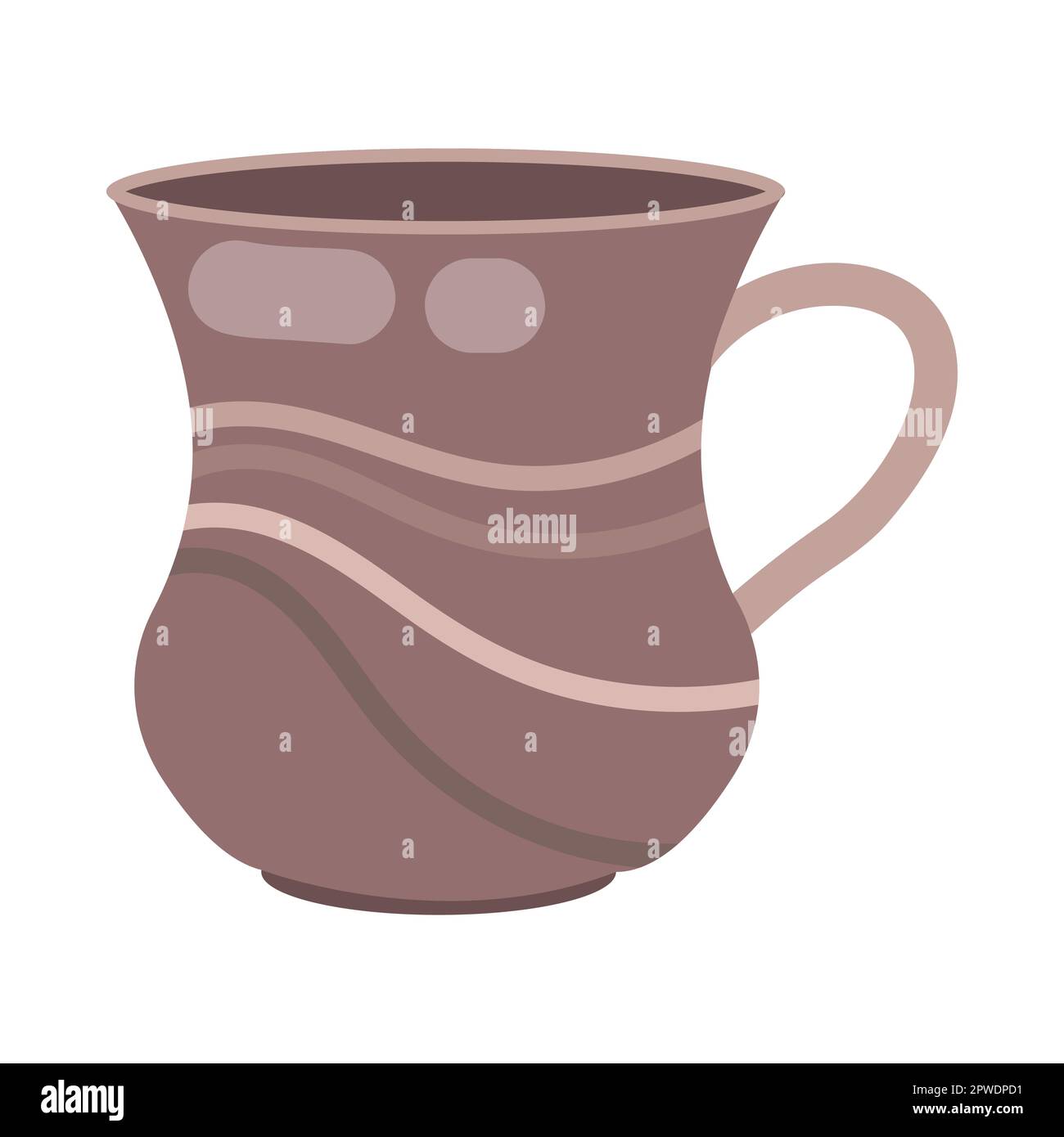 Modern big purple ceramic mug cartoon illustration Stock Vector Image ...