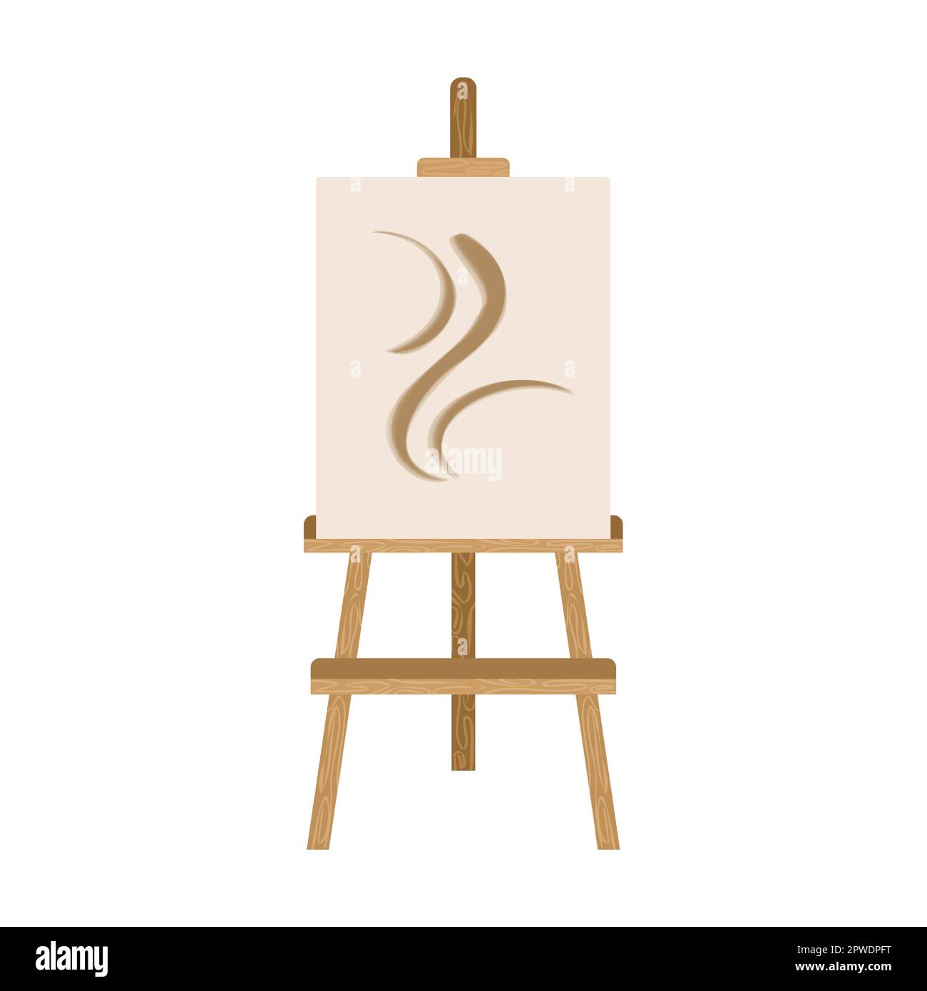 teaching easel for drawing, Different art supplies vector illustration ...