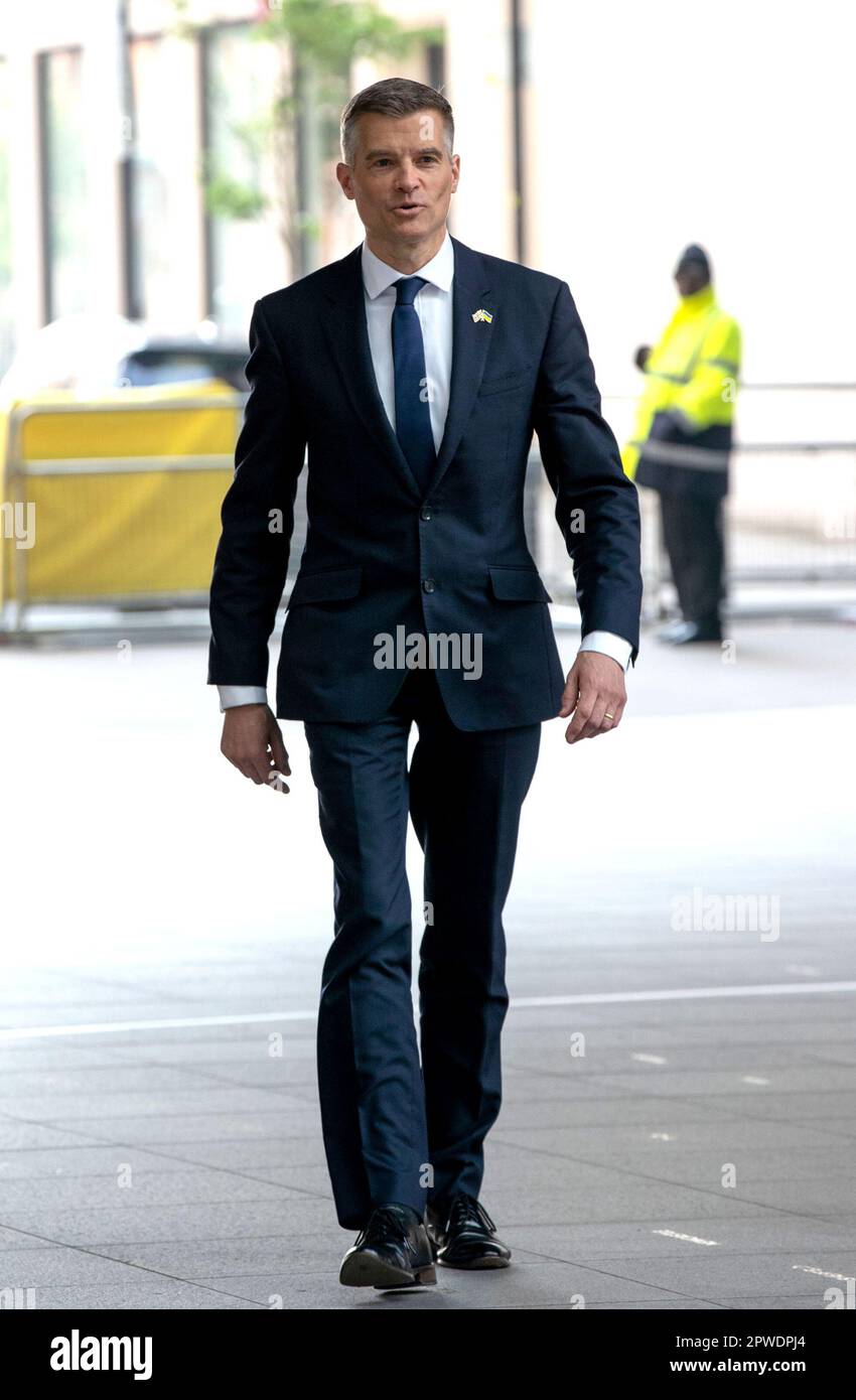Transport Secretary Mark Harper arrives at BBC Broadcasting House in ...