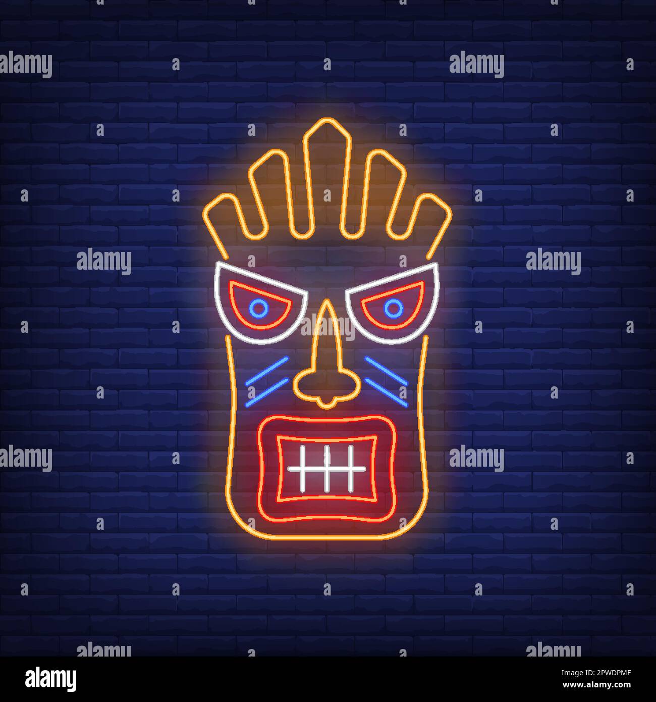 Bright tiki idol neon sign Stock Vector Image & Art - Alamy