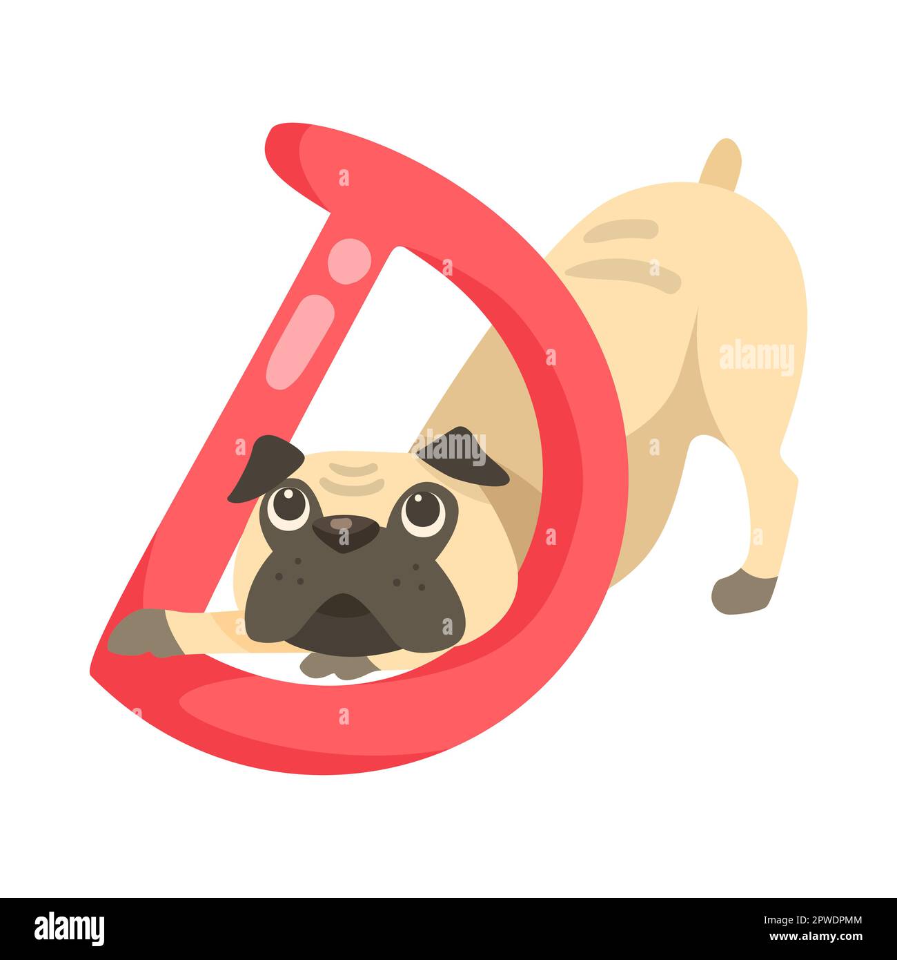 Dog character with alphabet letter d vector illustration Stock Vector ...