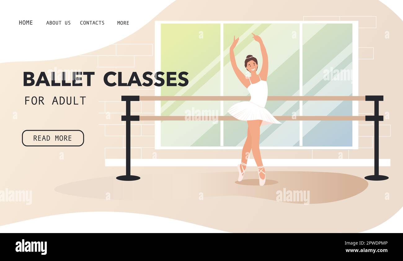 Classic Ballet Dancer Landing Page Template Stock Vector Image & Art ...