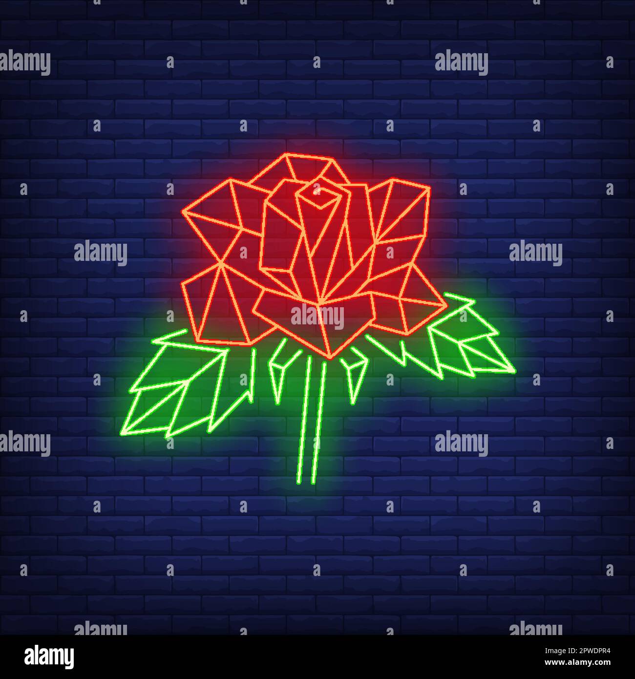 Neon red rose sign hi-res stock photography and images - Alamy