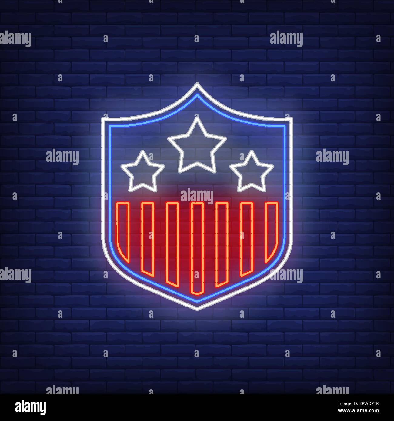 Stars and stripes on shield neon sign Stock Vector Image & Art - Alamy