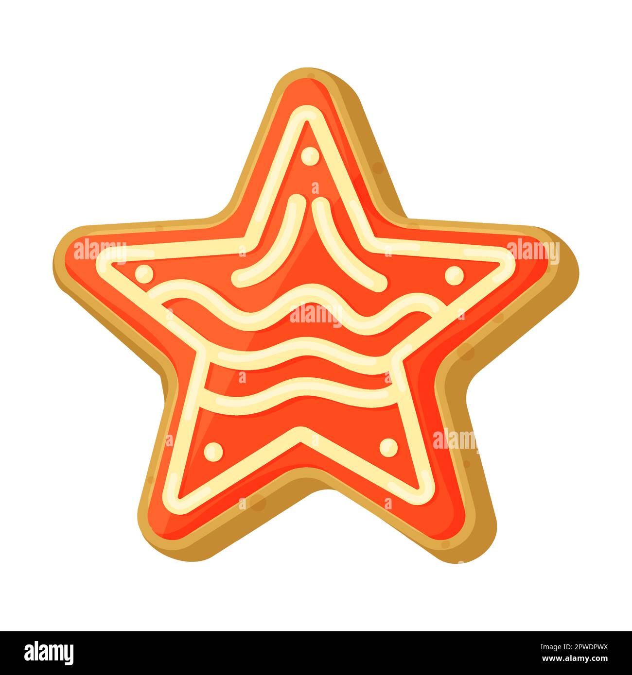Homemade gingerbread star cookie vector illustration. Biscuits of ...