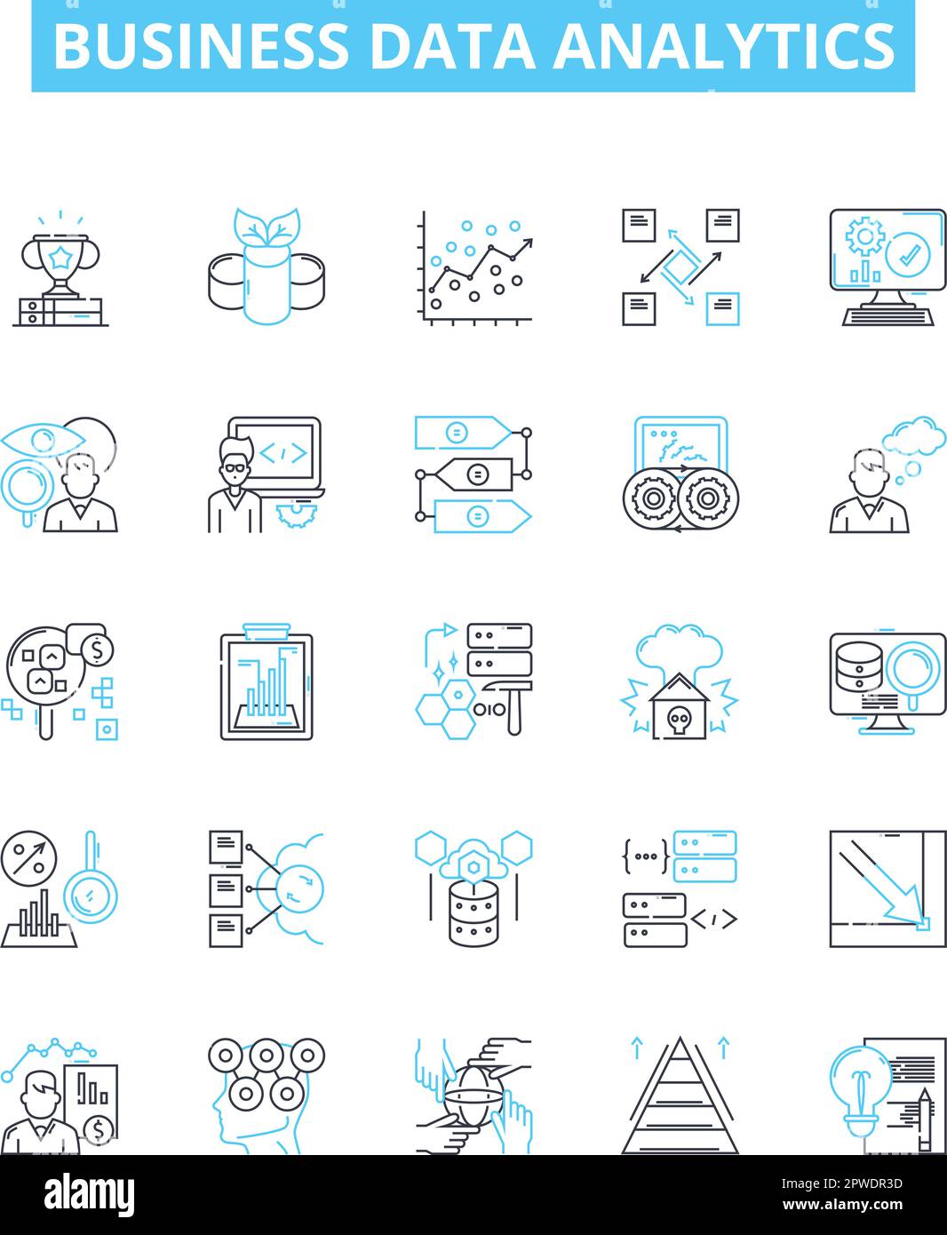 Business data analytics vector line icons set. Business, Data ... Business data analytics vector line icons set. Business, Data ...