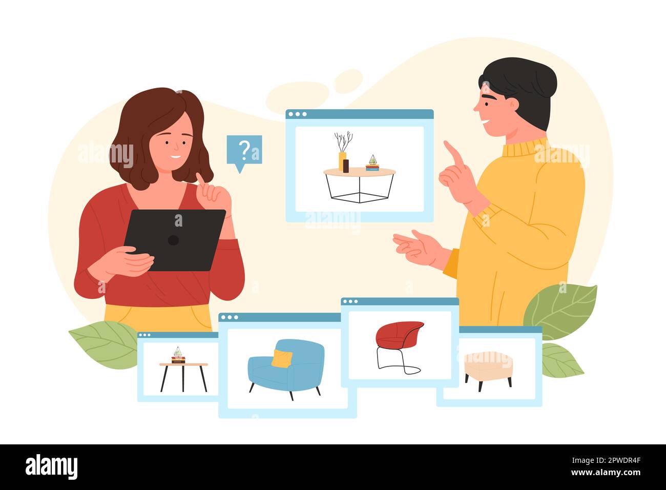 Interior designer clients Stock Vector Images - Alamy