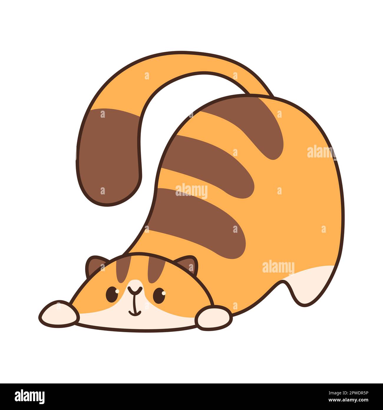 Happy orange cat playing cartoon illustration Stock Vector Image & Art ...