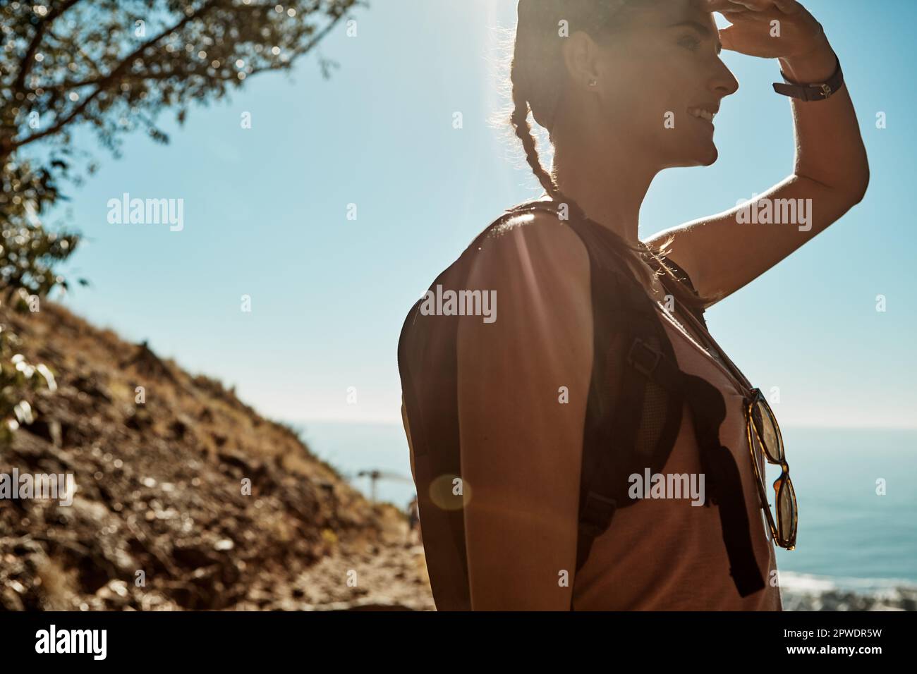 Its the most beautiful view Ive ever seen. a young woman admiring the ...