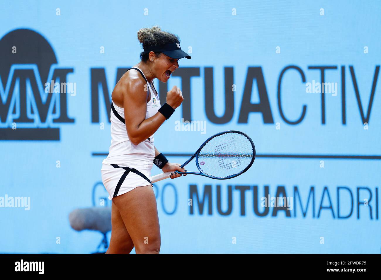 Mayar Sherif of Egypt celebrates the victory against Caroline Garcia of ...