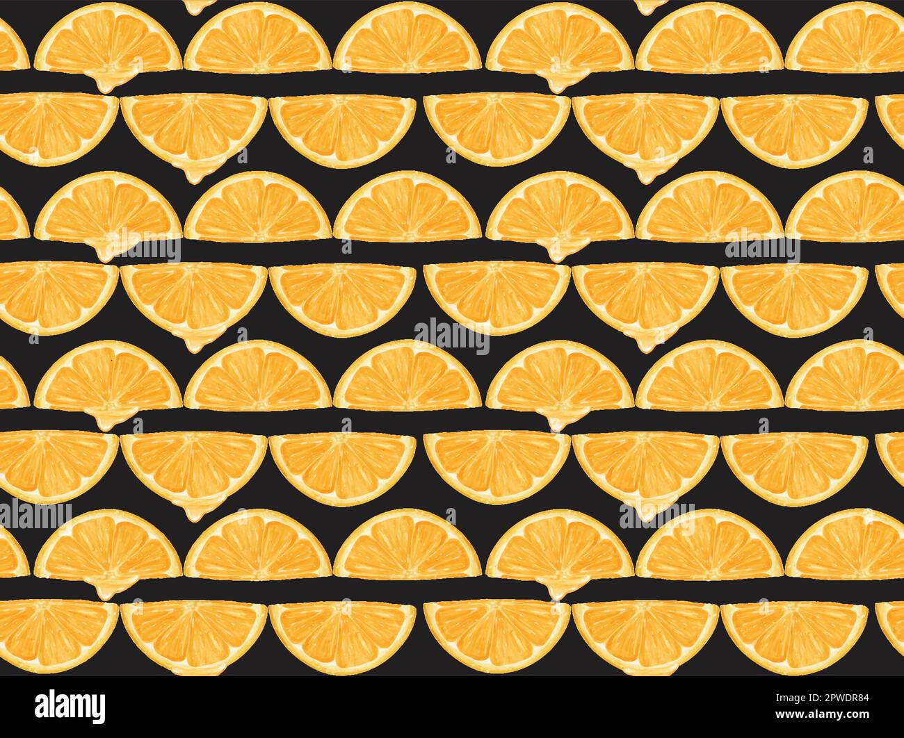 Watercolor fresh slice orange fruit pattern seamless background hand ...