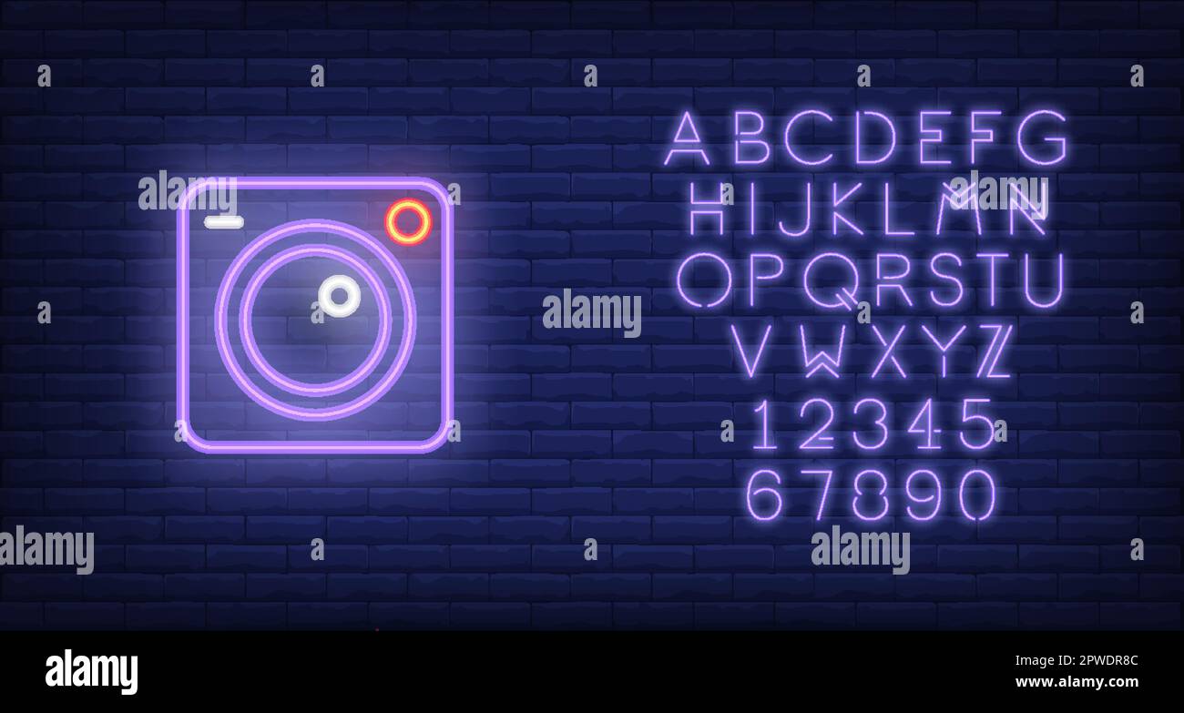 Camera neon sign Stock Vector Image & Art - Alamy