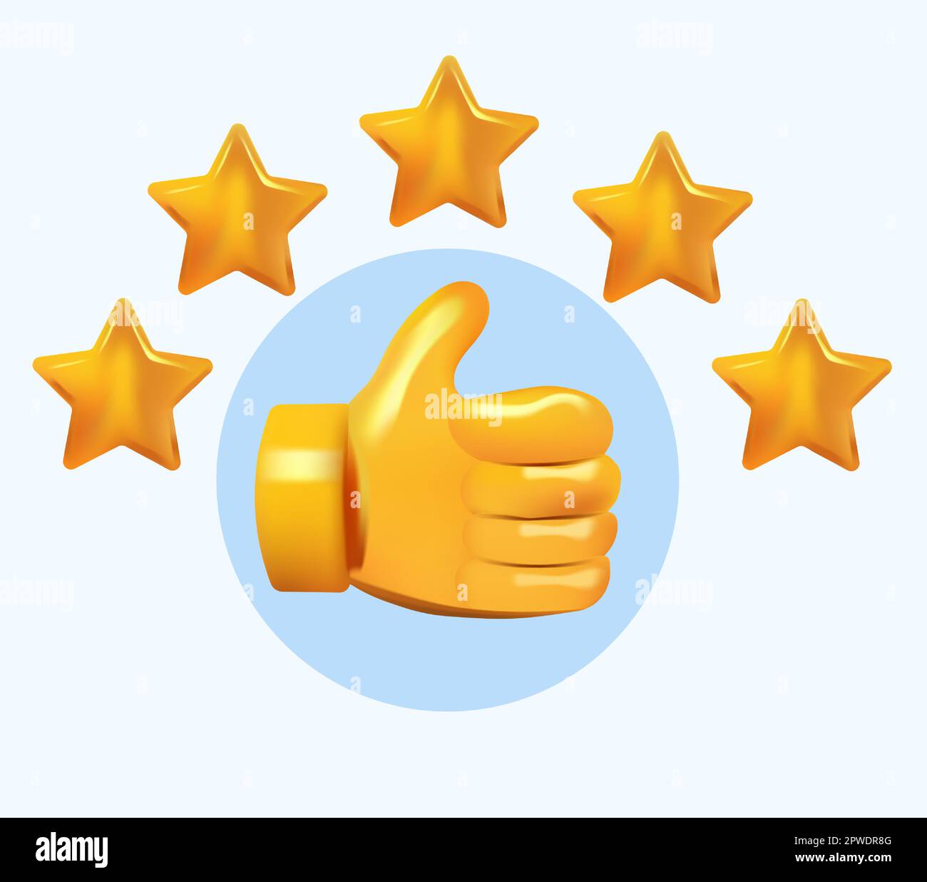 The 3D cartoon hand with the thumb up is a universal symbol of success ...