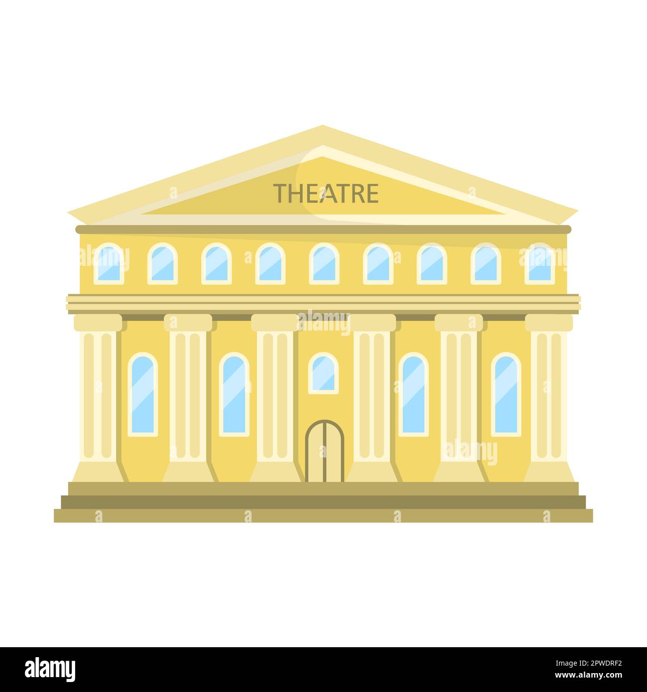 theater with columns. City, town hall cartoon vector illustration ...