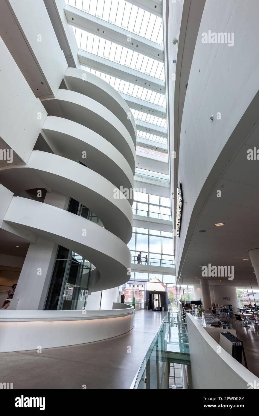 Inside ARoS Aarhus art museum (kunstmuseum) in Aros Alle, city centre ...