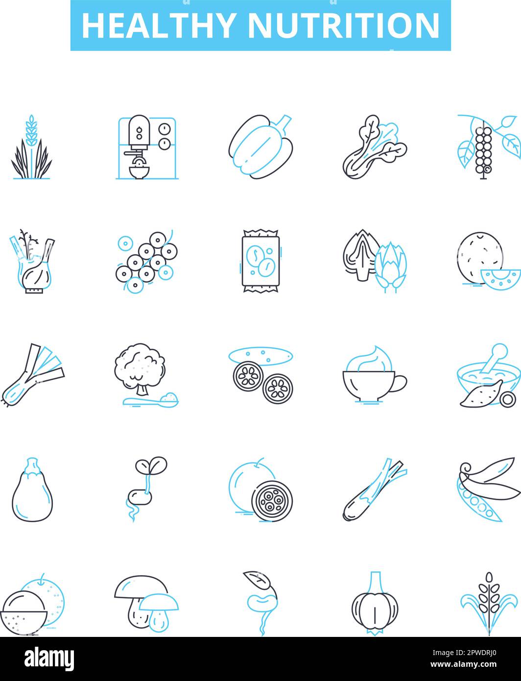 Healthy nutrition vector line icons set. Nutrition, Healthy, Diet ...