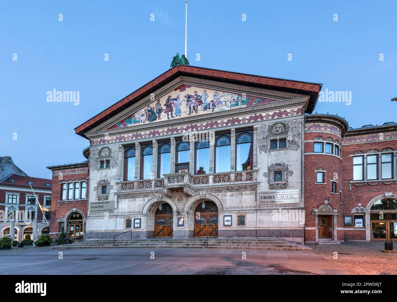 Aarhus performing arts theatre from 1900 in Teatergarden, city centre ...