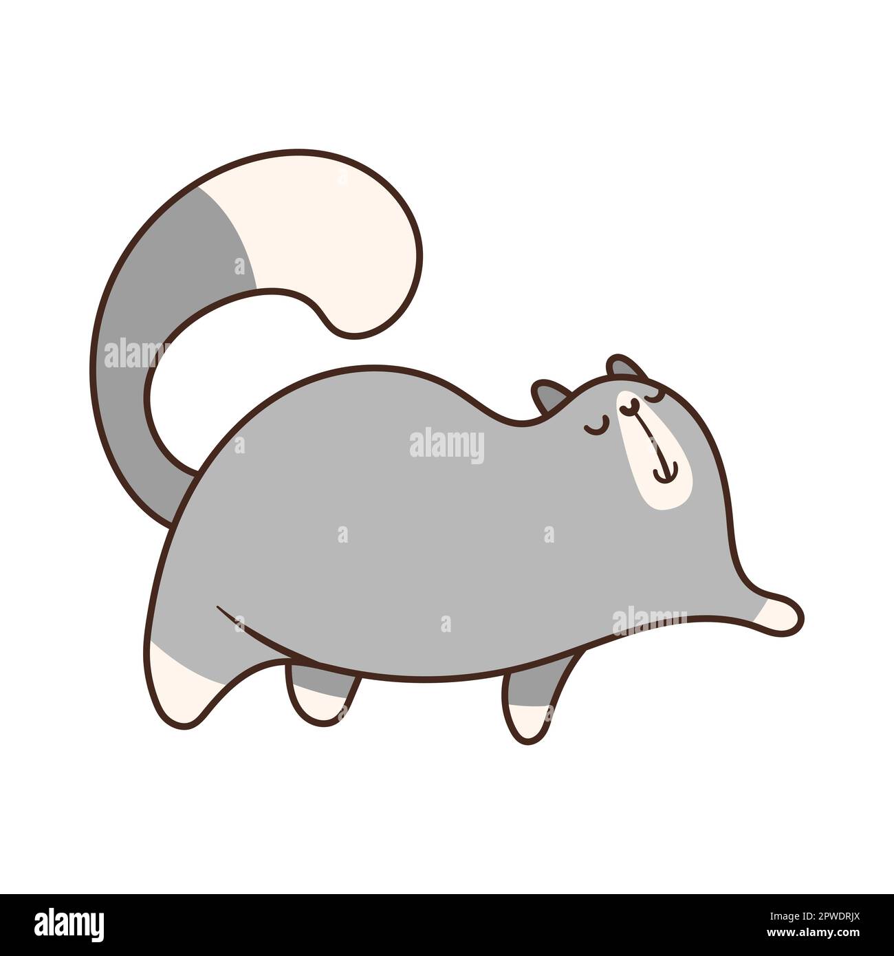 Happy grey cat walking cartoon illustration Stock Vector Image & Art ...