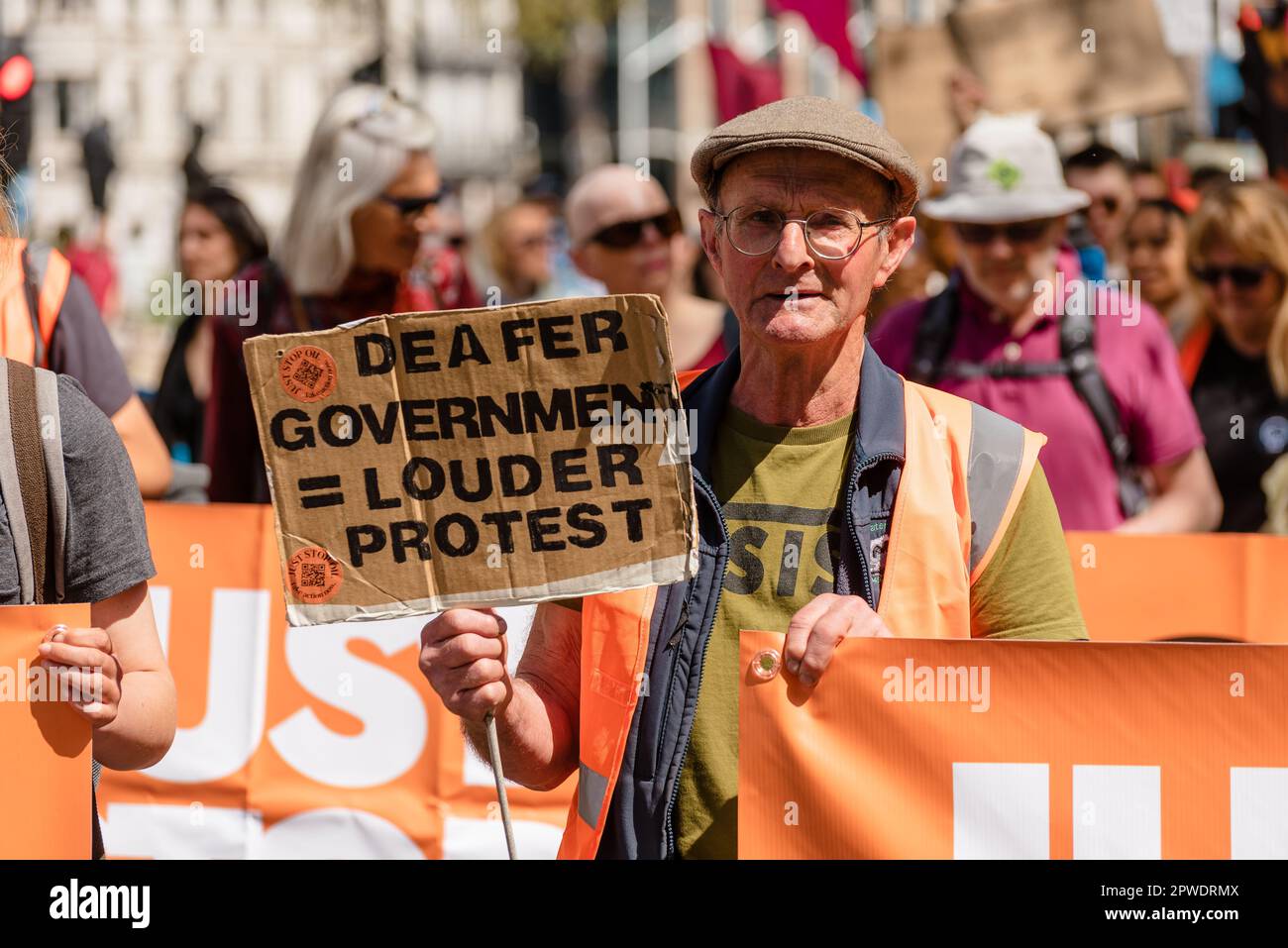 London, UK. 29 April 2023. Just Stop Oil march from Parliament Square ...