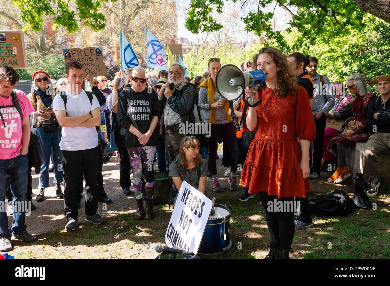 London, UK. 29 April 2023. Just Stop Oil march from Parliament Square ...