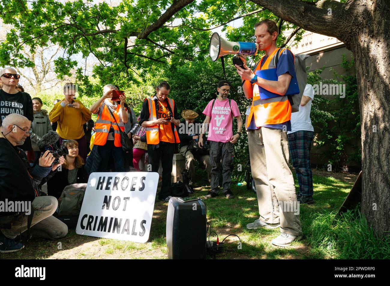 London, UK. 29 April 2023. Just Stop Oil march from Parliament Square ...