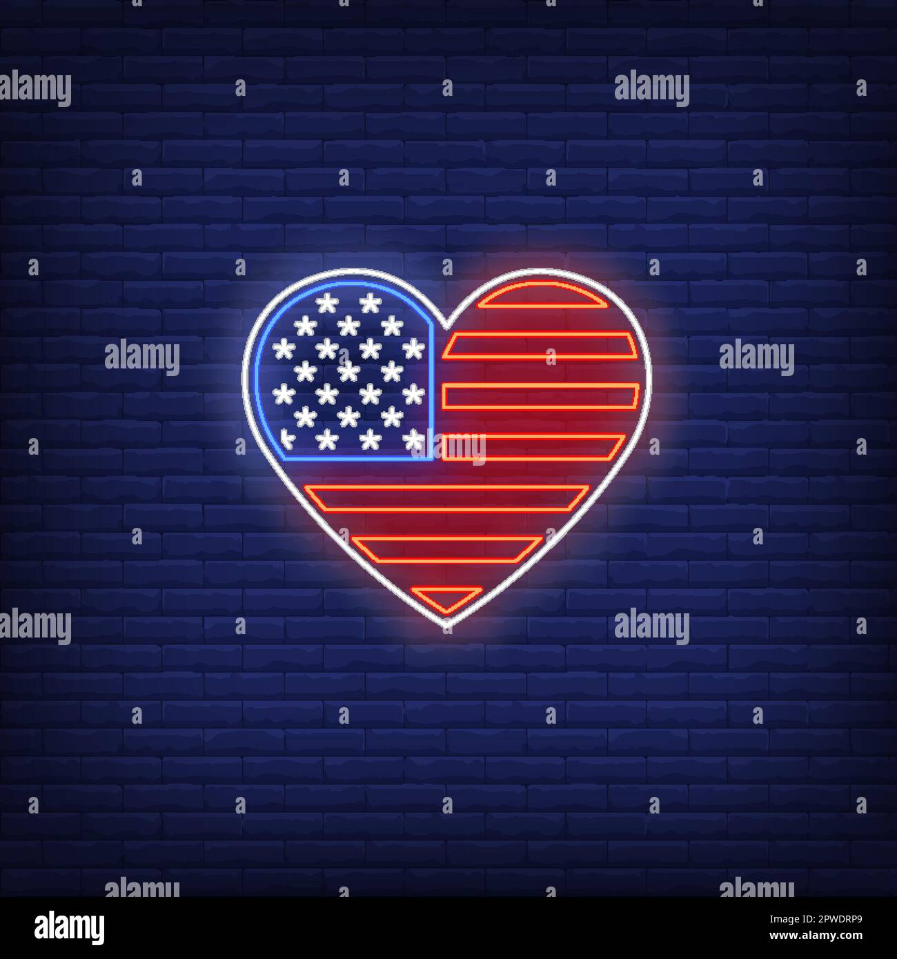Heart shaped neon sign Stock Vector Images - Alamy