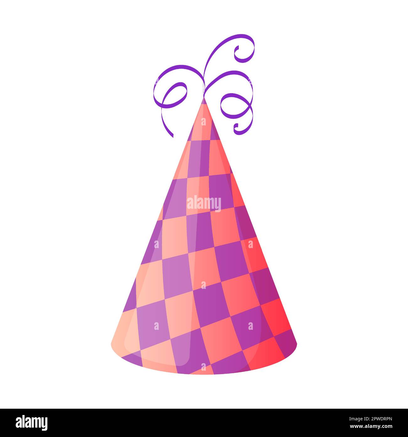 Cone colorful cap with multi colored cells and ribbons for happy ...